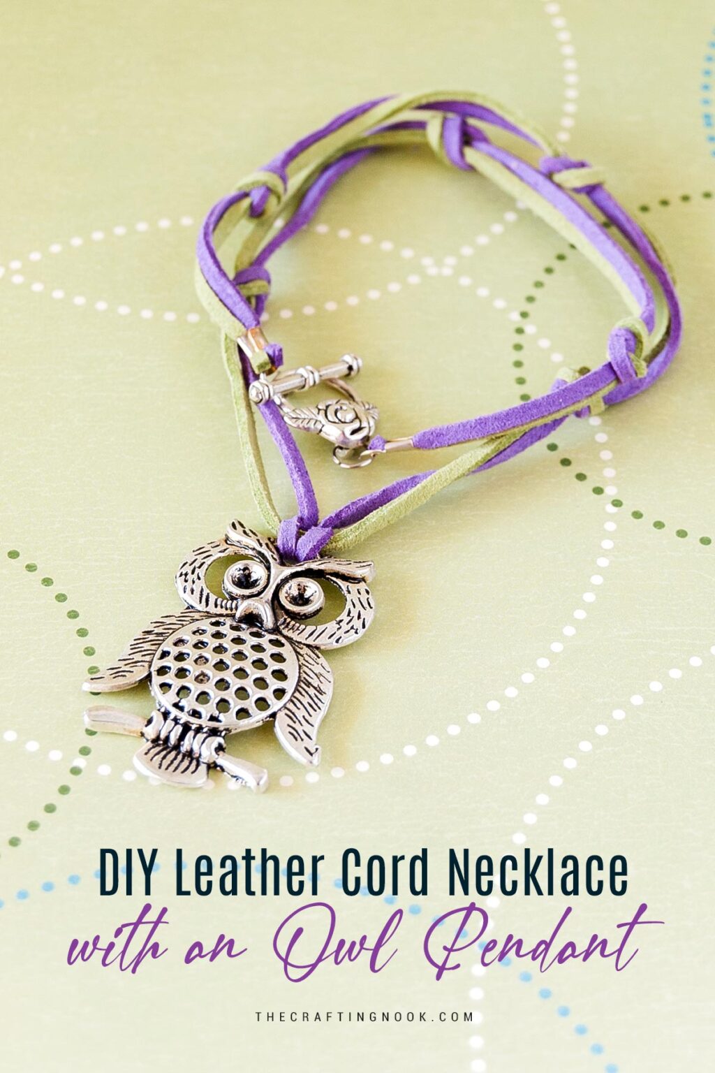 Leather cord Necklace DIY with Owl Pendant - Beginners Tutorial - The ...