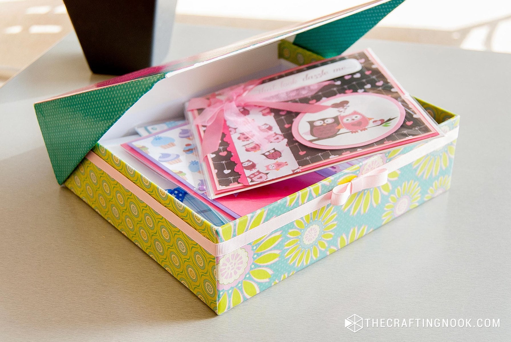 How to Mod Podge a Box with Scrapbook Paper - The Crafting Nook
