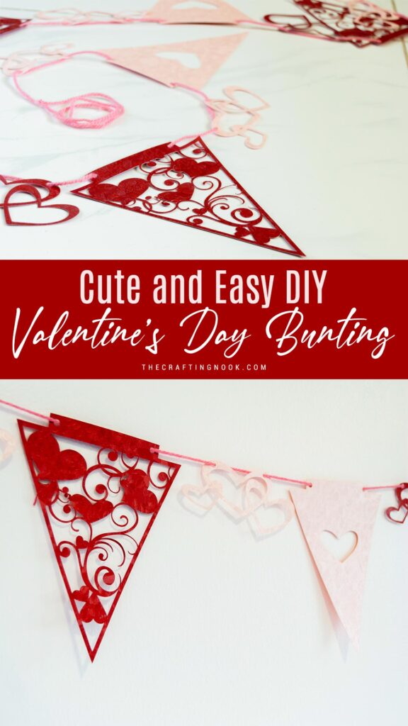 Easy DIY Valentine Banner (+ Free Cut Files) - The Crafting Nook