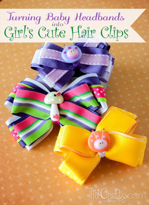 DIY Upcycled Baby Bow Headbands - The Crafting Nook