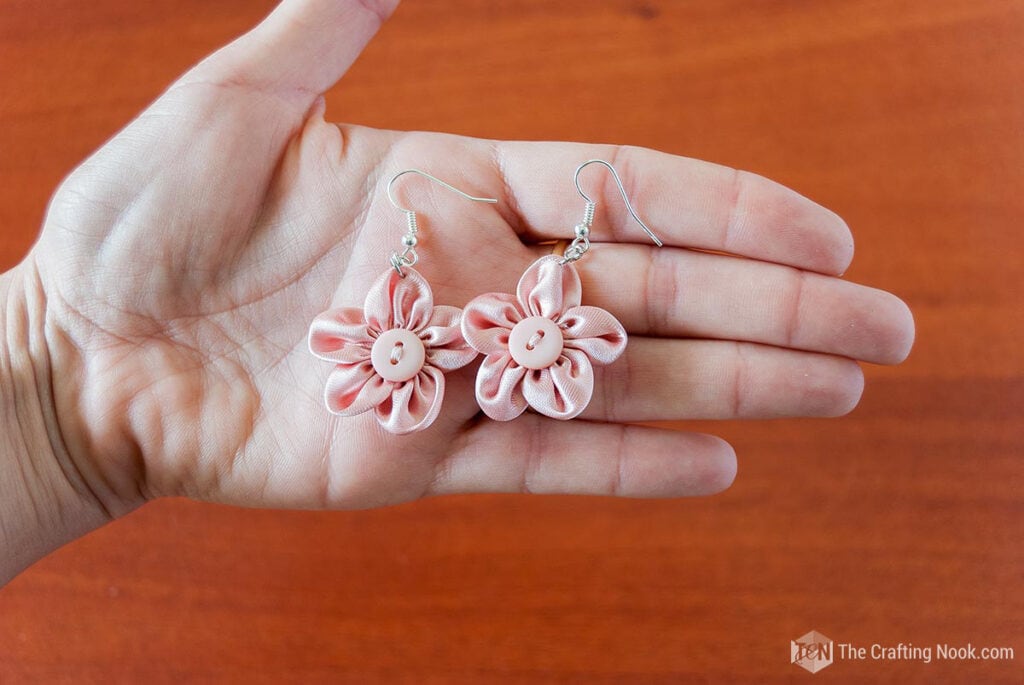DIY Fabric Flower Earrings – Simple and Easy - The Crafting Nook