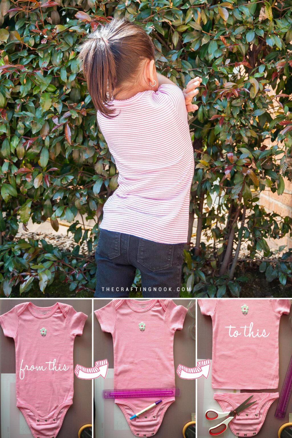 DIY Turning Onesies into T-Shirts - The Crafting Nook