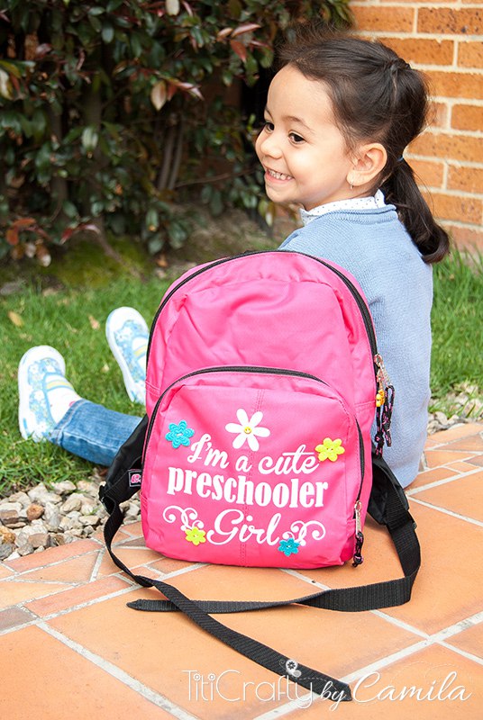 Cute Preschooler Heat Transfer Vinyl Backpack | The Crafting Nook