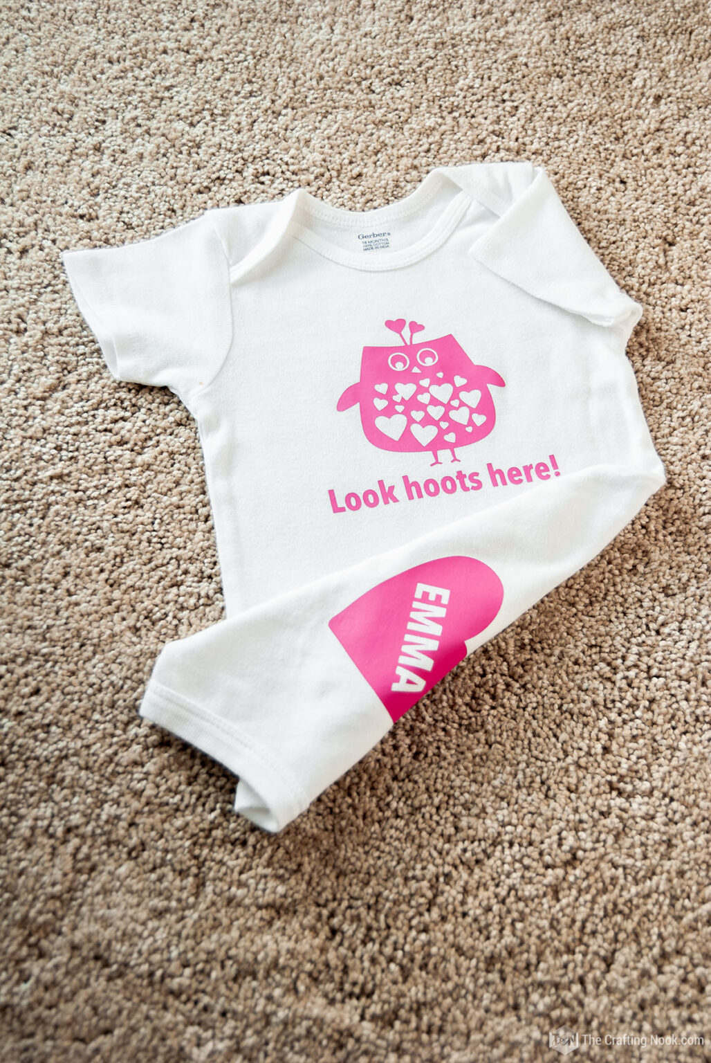 DIY Custom Baby Onesie with Heat Transfer Vinyl - The Crafting Nook