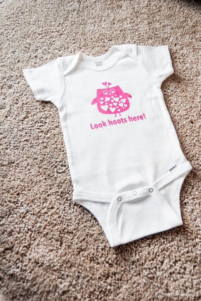 DIY Custom Baby Onesie with Heat Transfer Vinyl - The Crafting Nook
