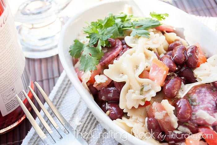 Farfalle Pepperoni Beans Salad - The Crafting Nook