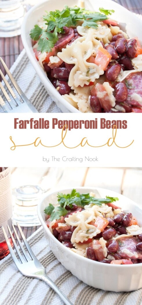 Farfalle Pepperoni Beans Salad - The Crafting Nook