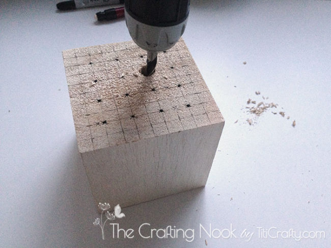 DIY Photo Wooden Pencil Holder With Holes - The Crafting Nook