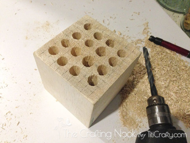 DIY Photo Wooden Pencil Holder With Holes - The Crafting Nook