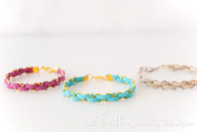 Easy Leather Cord Bracelet DIY - The Crafting Nook