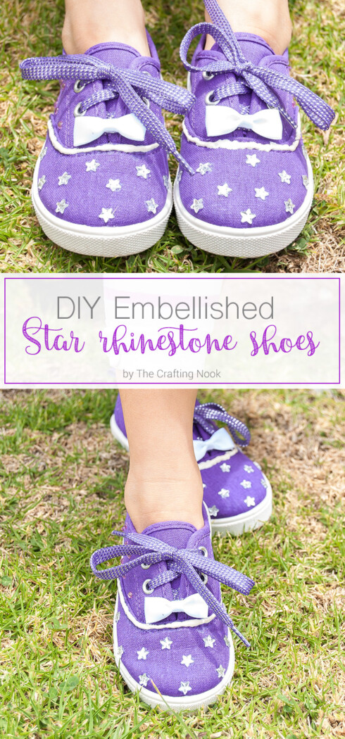 DIY Embellished Star Rhinestone Shoes - The Crafting Nook