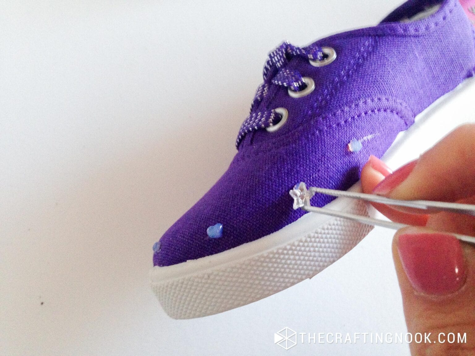 DIY Rhinestone Shoes for Girls - The Crafting Nook
