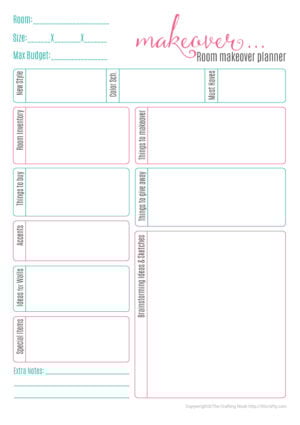Free Room Makeover Planner Printable - The Crafting Nook
