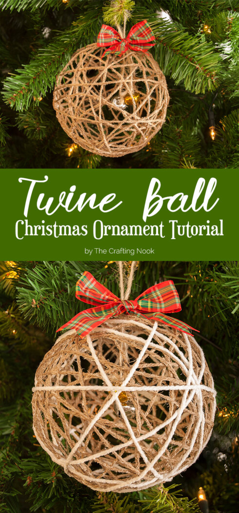 Twine Ball Christmas Ornament Tutorial - The Crafting Nook