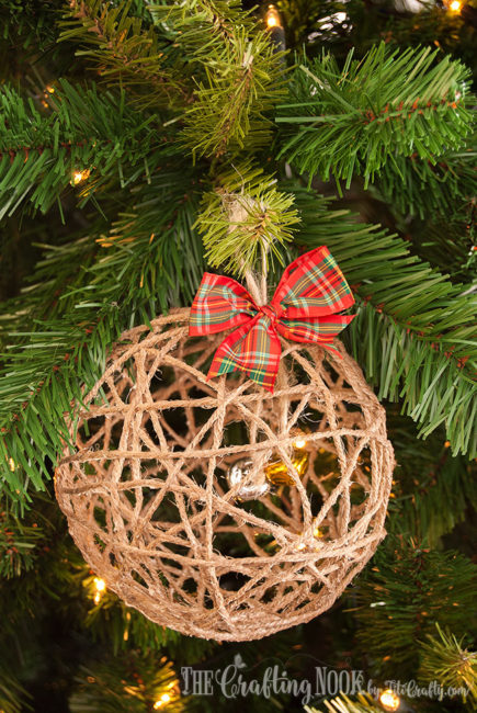 Twine Ball Christmas Ornament Tutorial - The Crafting Nook
