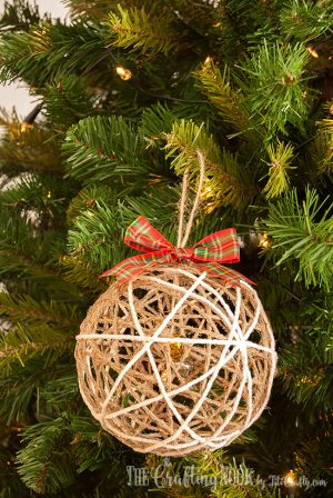 Twine Ball Christmas Ornament Tutorial - The Crafting Nook