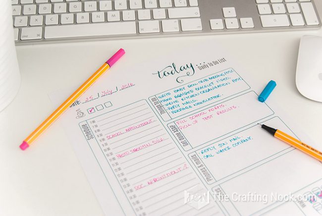 Free Today To Do Planner Printable (To stay focused) - The Crafting Nook