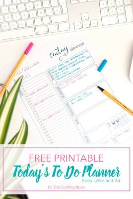 Free Today To Do Planner Printable (To stay focused) - The Crafting Nook