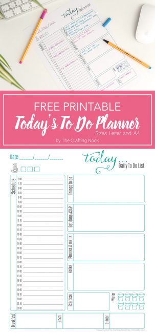 Free Today To Do Planner Printable (To stay focused) - The Crafting Nook