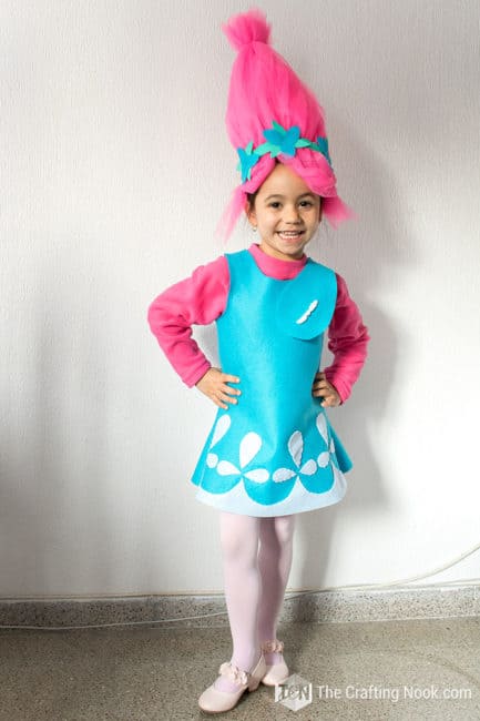 Easy DIY Princess Poppy Troll Costume for Kids - The Crafting Nook