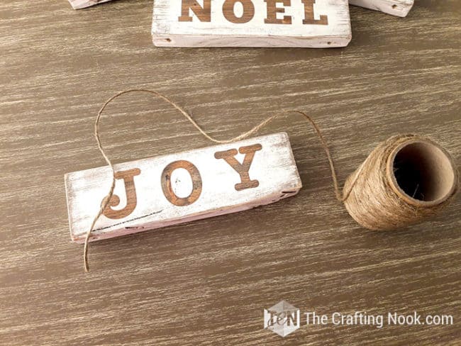 DIY Mini Christmas Wood Sign Ornaments - The Crafting Nook