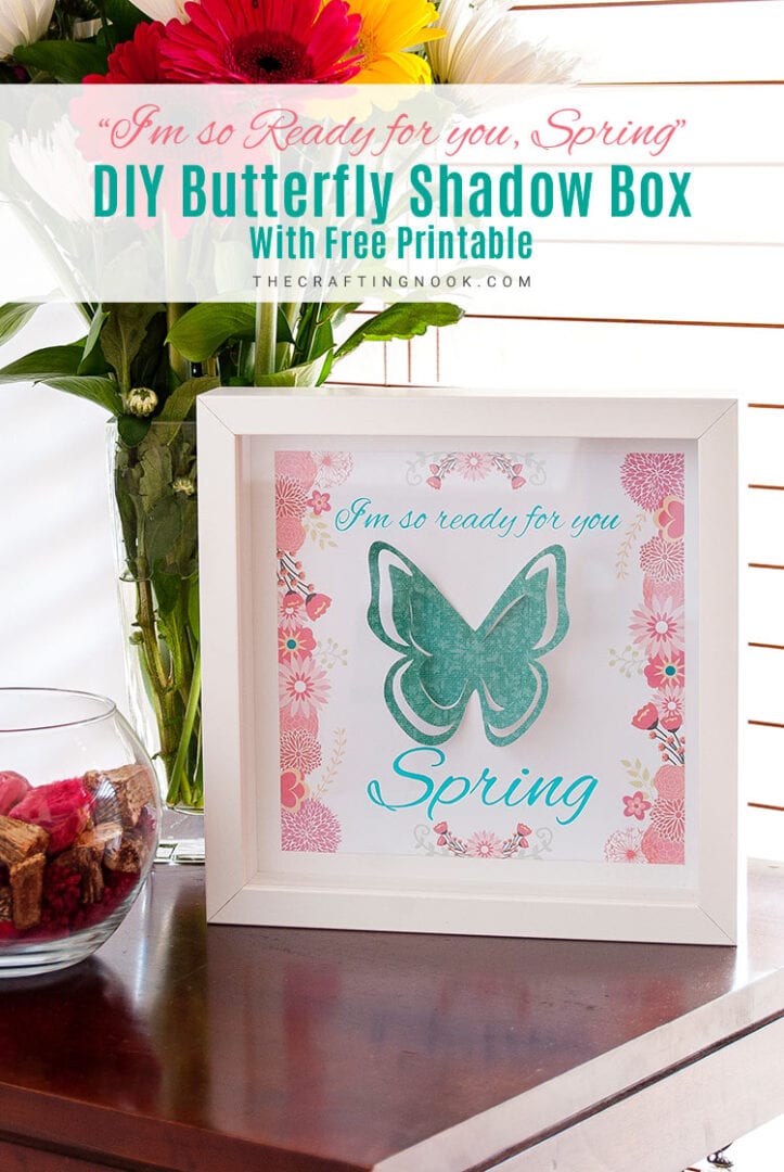 DIY Butterfly Shadow Box With Free Printable - The Crafting Nook