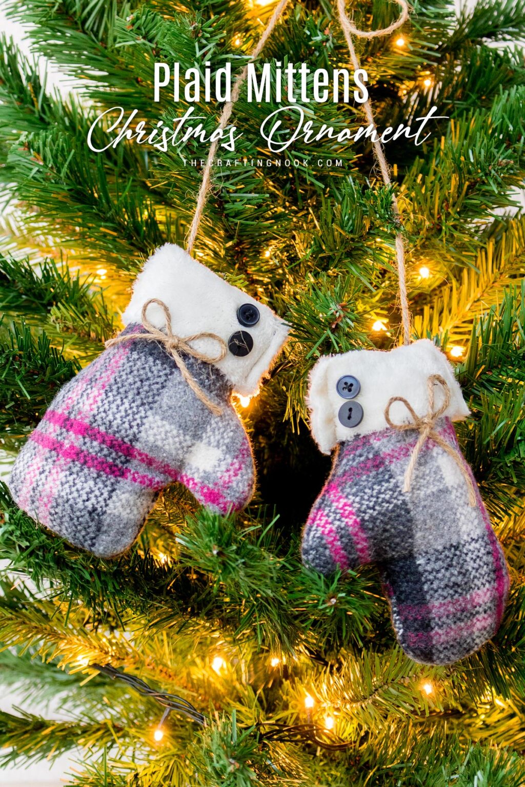 Christmas DIY Mitten Ornaments - Free Mitten Template - The Crafting Nook