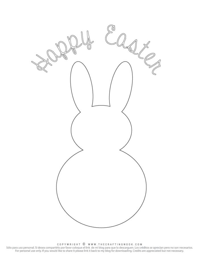 Pom Pom Tail Easter Bunny Printable - The Crafting Nook