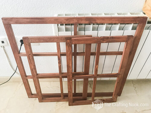 DIY Farmhouse style Window Frames Tutorial - The Crafting Nook