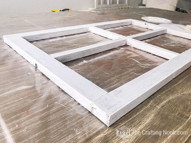 DIY Farmhouse style Window Frames Tutorial - The Crafting Nook