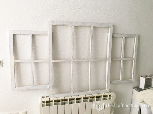 DIY Farmhouse style Window Frames Tutorial - The Crafting Nook