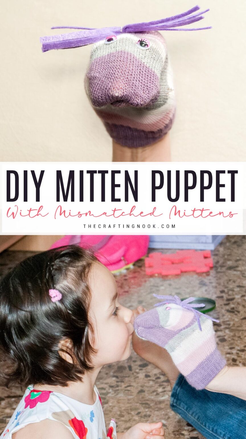 DIY Puppet With Mismatched Mittens - The Crafting Nook