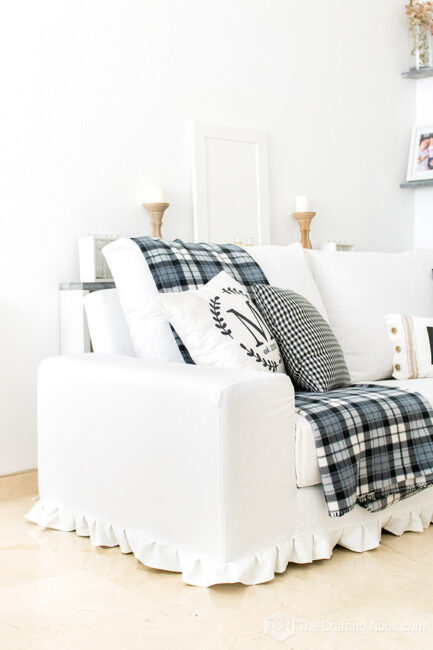 DIY Sofa Slipcover. Update, Refresh, Renew | The Crafting Nook