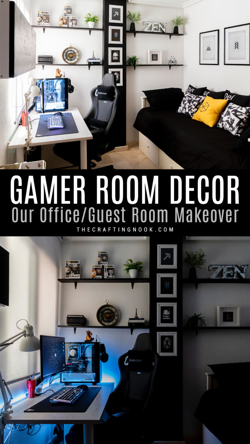 Gamer Room Decor: Our Home Office Makeover - The Crafting Nook
