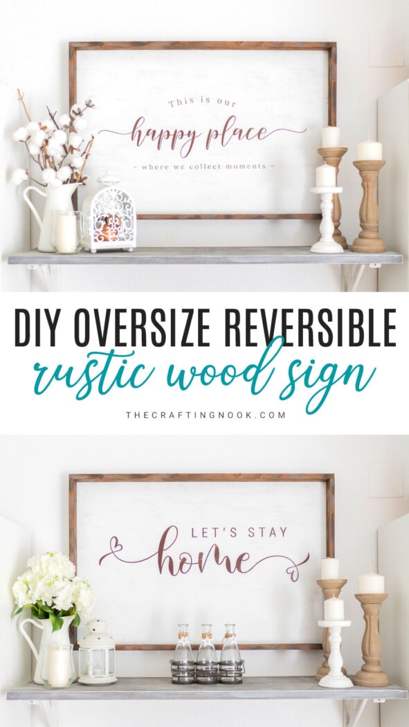 DIY Oversized Rustic Wood Sign (also reversible) - The Crafting Nook