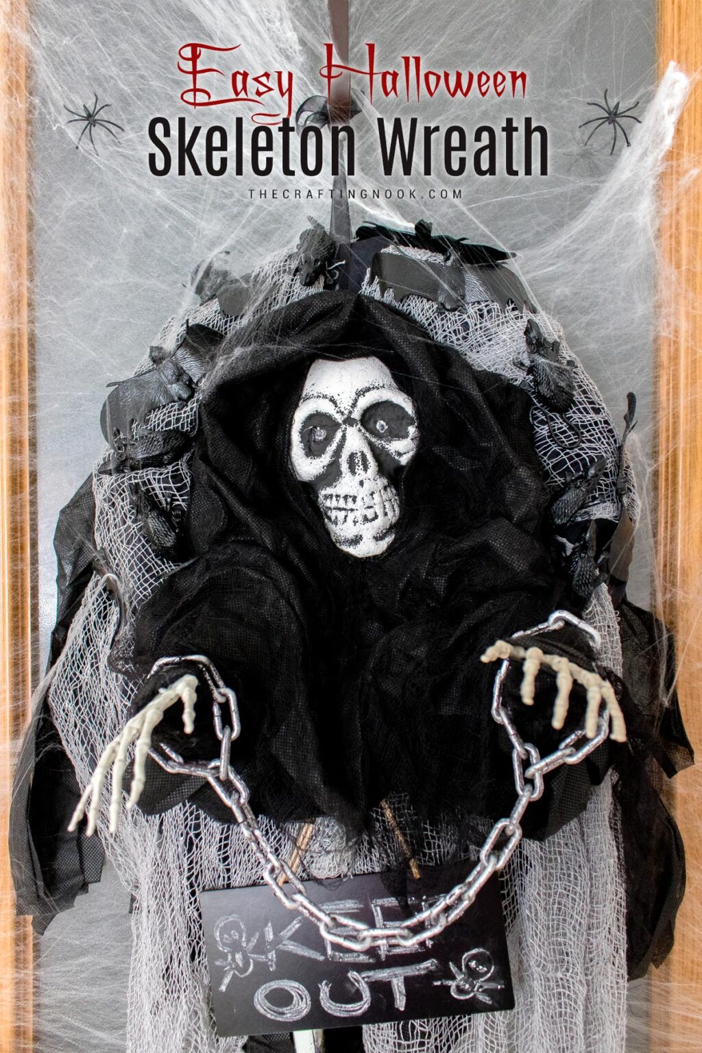 Easy DIY Halloween Skeleton Wreath - The Crafting Nook