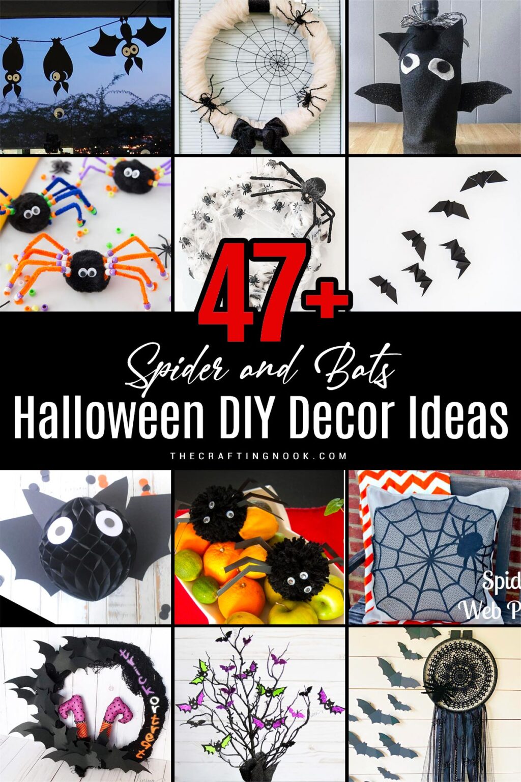 47+ Spider and Bat Halloween Decoration Ideas - The Crafting Nook