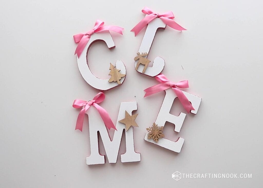 DIY Initial Letter Ornaments with Glitter - The Crafting Nook