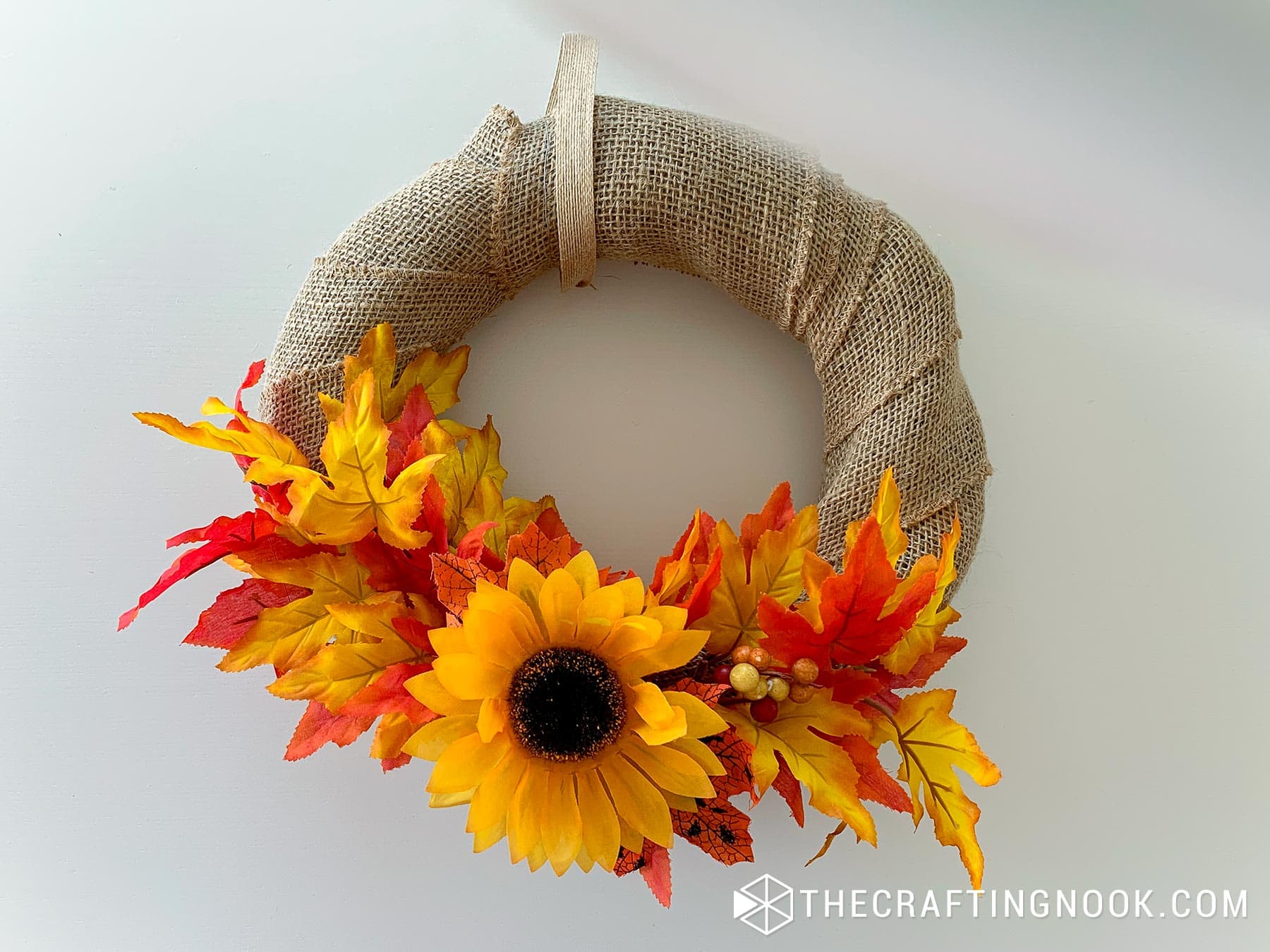 DIY Burlap Wreath for Fall - The Crafting Nook