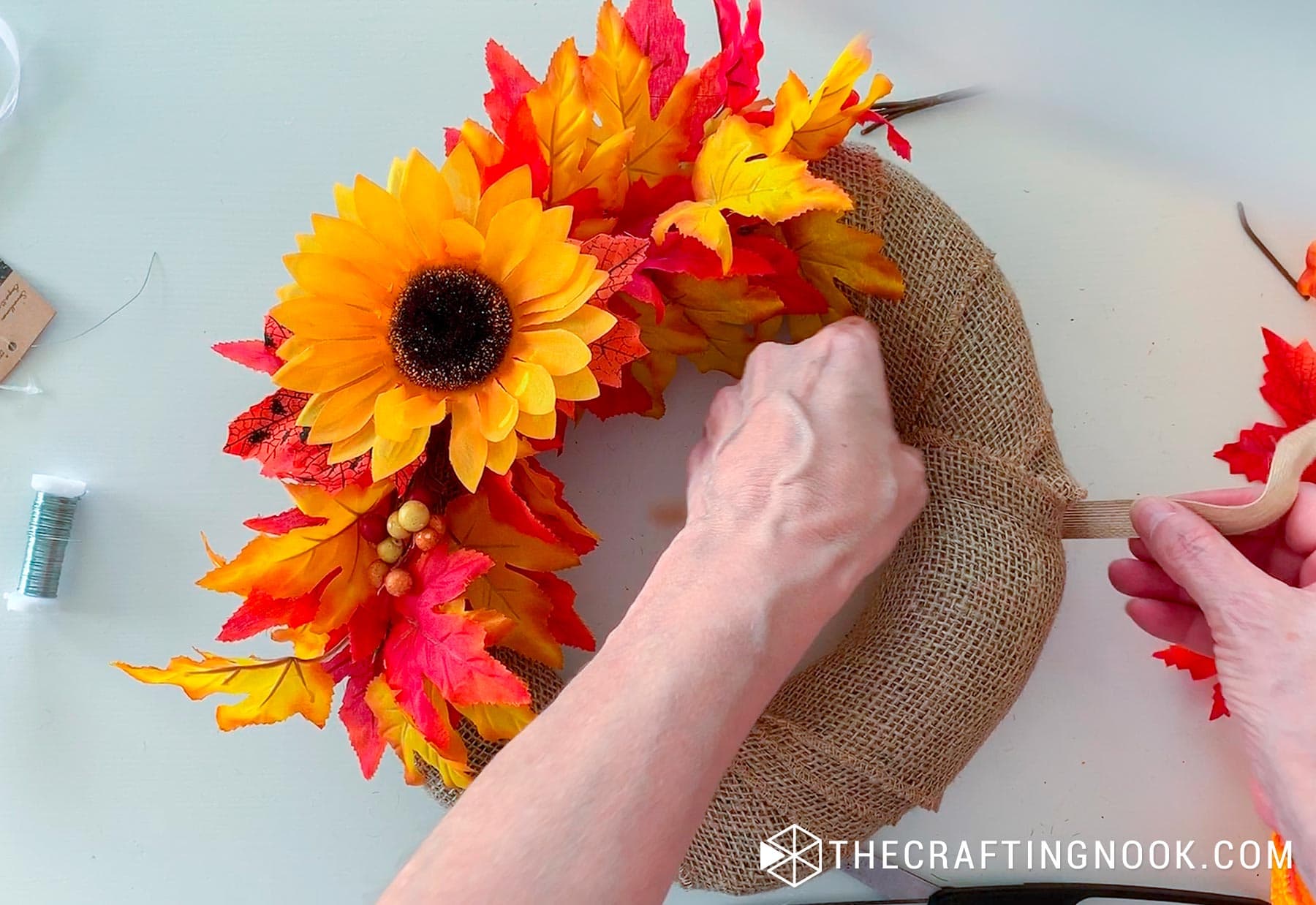 DIY Burlap Wreath for Fall - The Crafting Nook