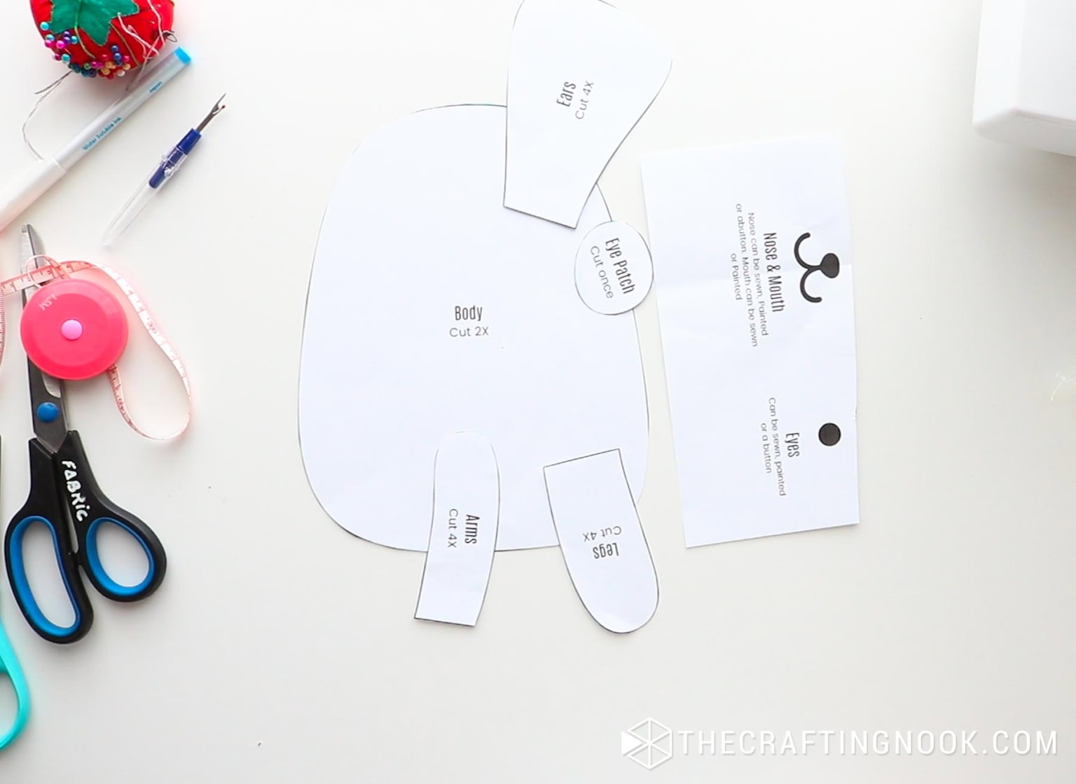 Free Stuffed Dog Sewing Pattern (Printable PDF) - The Crafting Nook
