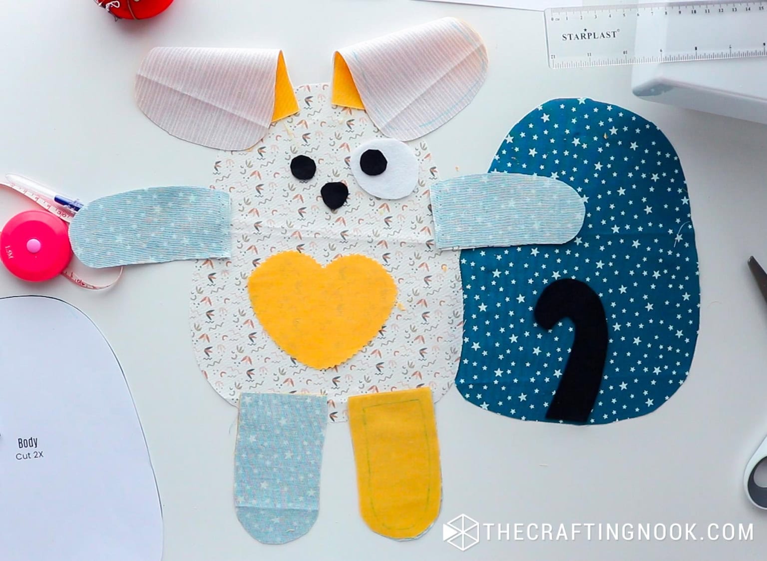 Free Stuffed Dog Sewing Pattern (Printable PDF) - The Crafting Nook