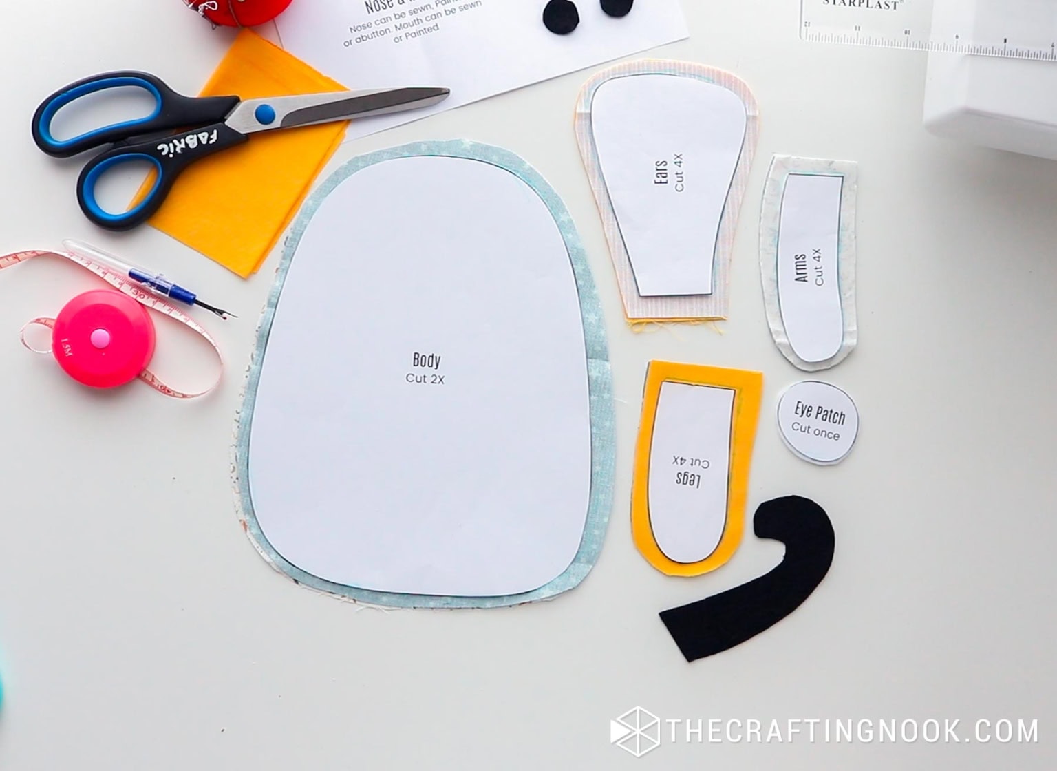 Free Stuffed Dog Sewing Pattern (Printable PDF) - The Crafting Nook