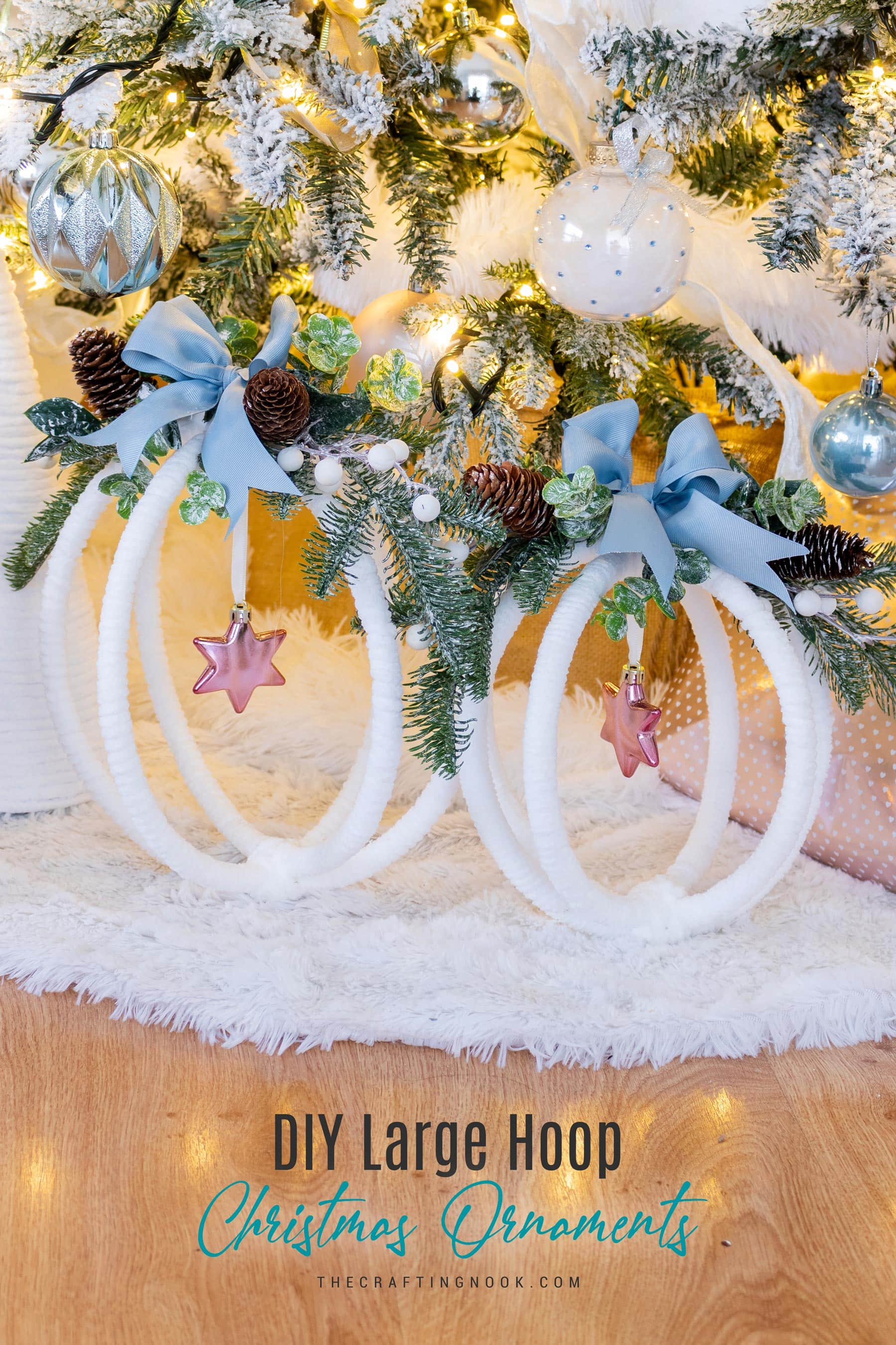DIY Large Hoop Christmas Ornaments - The Crafting Nook